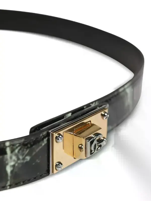 Dolce & Gabbana Marble Print Dg Logo Belt