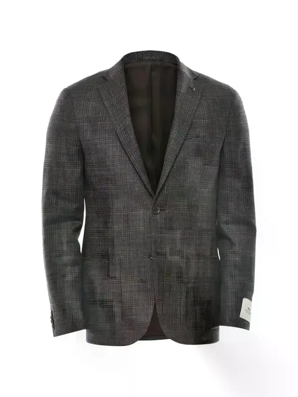 Corneliani Checked Single-breasted Blazer - Grey