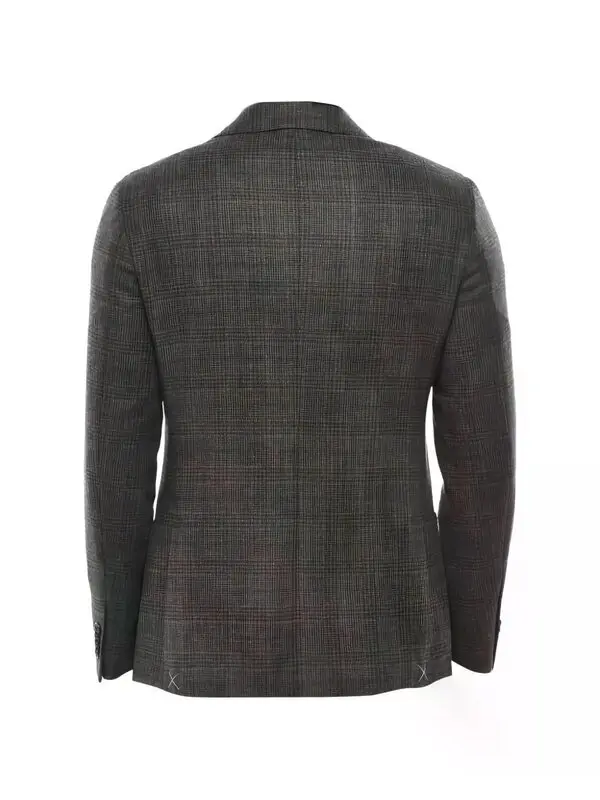 Corneliani Checked Single-breasted Blazer - Grey