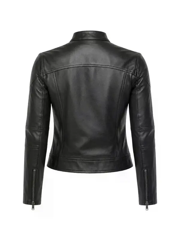 DIESEL® L-suza-r" Zip-detail Leather Jacket