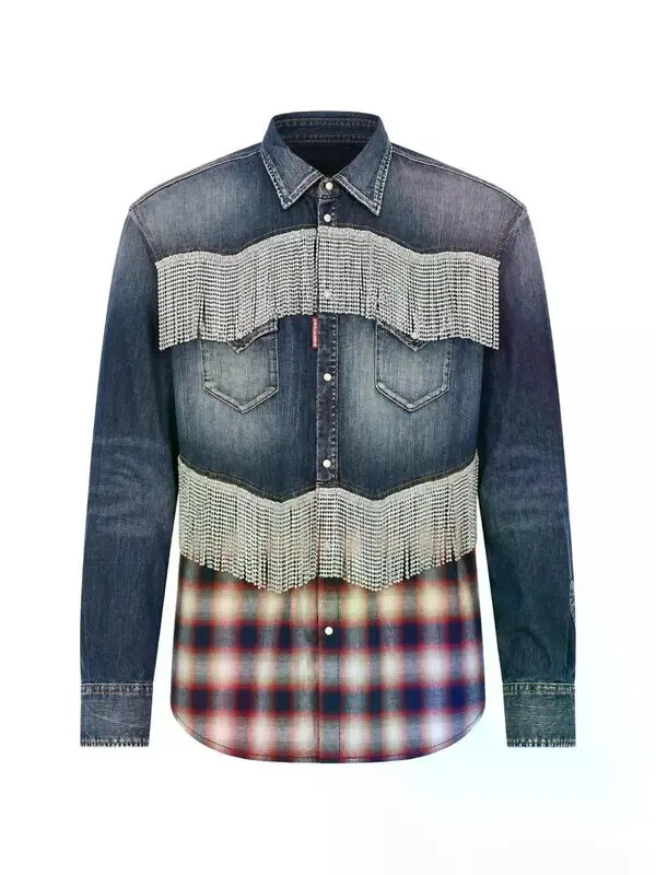Dsquared2 Strass-embellished Panelled Shirt