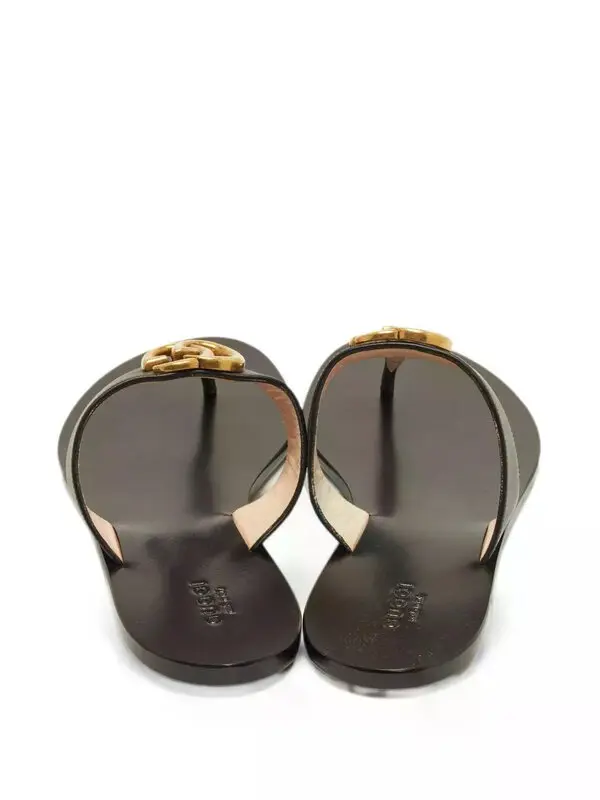 Gucci Gg Marmont Leather Thong Sandals