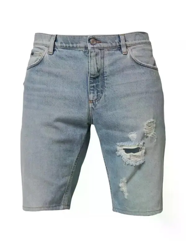 Dolce & Gabbana Distressed Crest-patch Denim Shorts
