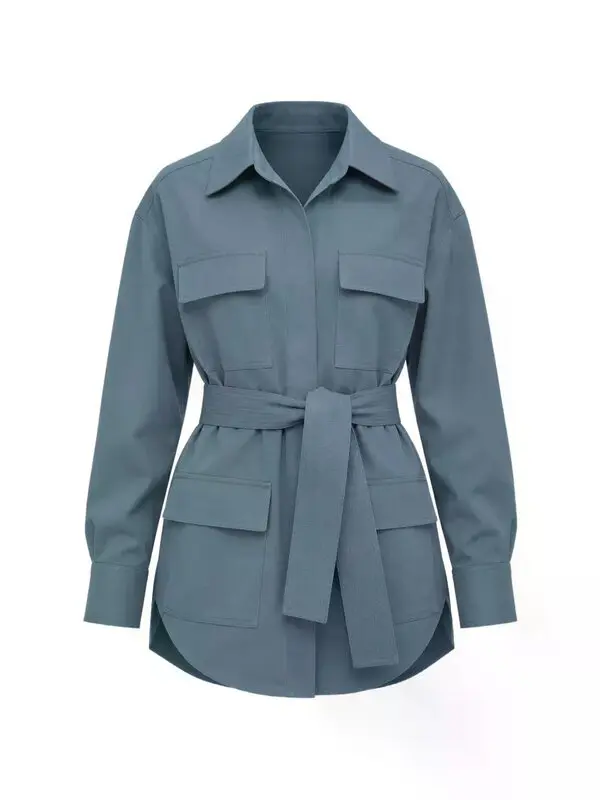 SUPER BLOND Belted Gabardine Shirt