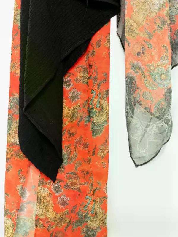 Ottolinger Floral-print Hooded Scarf - Orange