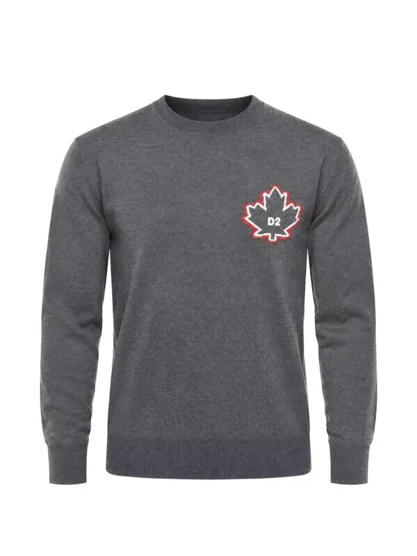Dsquared2 Logo Patch Wool Crew Neck Sweater