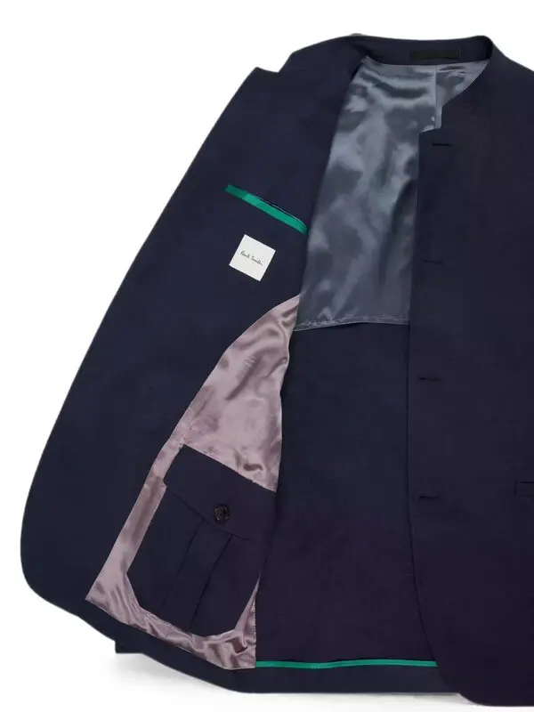 Paul Smith Mandarin-collar Single-breasted Blazer - Blue