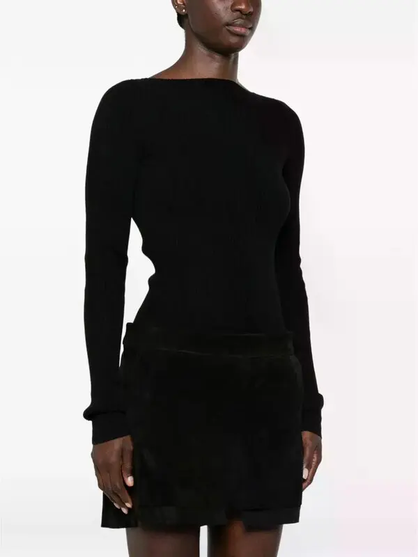 Rick Owens Cut-out Ribbed Knit Top