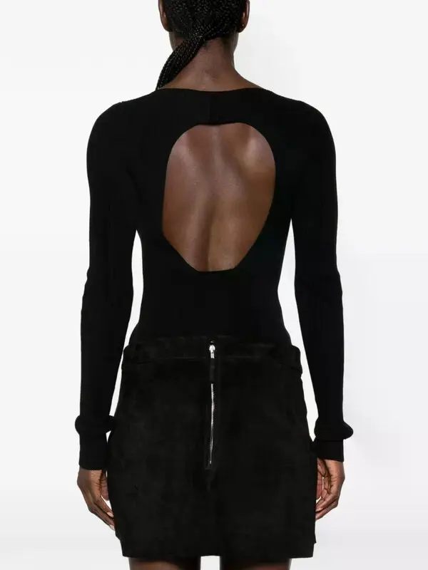 Rick Owens Cut-out Ribbed Knit Top