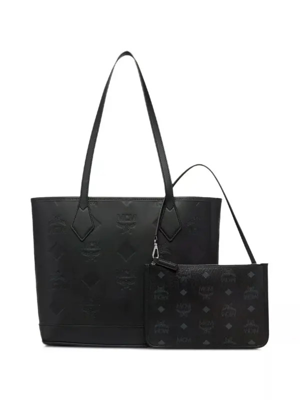 Mcm Liz Embossed Leather Tote Bag - Black