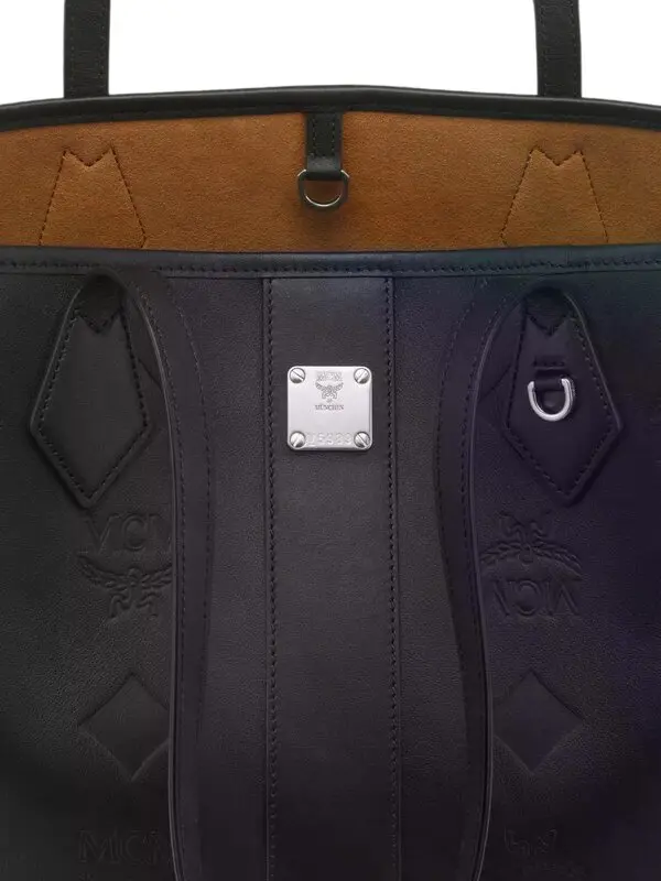 Mcm Liz Embossed Leather Tote Bag - Black