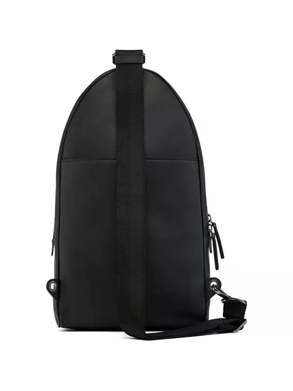 Mcm Embossed Monogram Messenger Bag - Black
