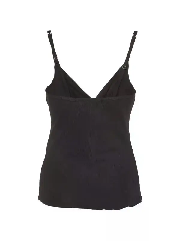 Dolce & Gabbana Rib Knit Camisole With Logo Print And Bow Detail