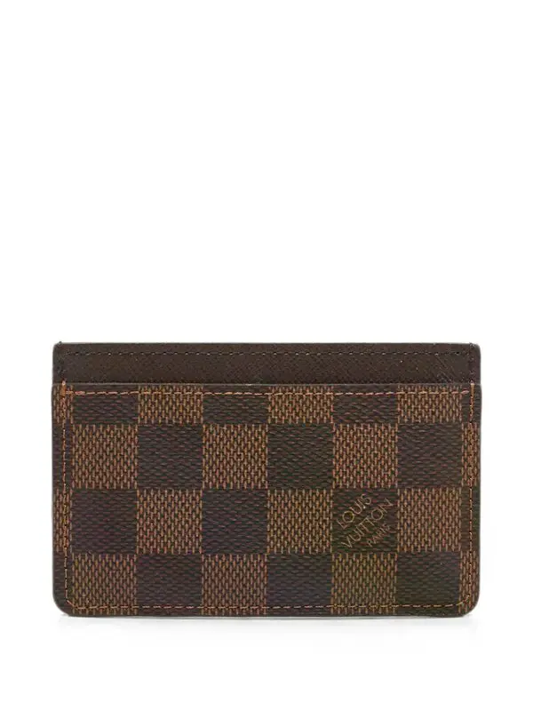 LOUIS VUITTON Damier Ebene-canvas Card Holder - Brown