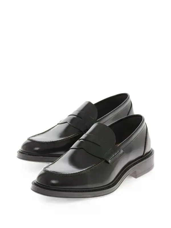AMEDEO TESTONI Polished Leather Penny Loafers