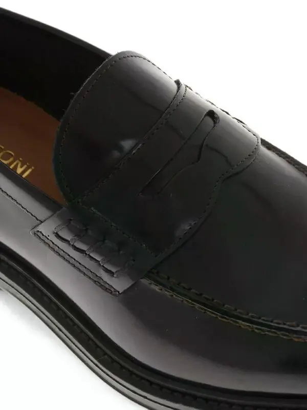 AMEDEO TESTONI Polished Leather Penny Loafers