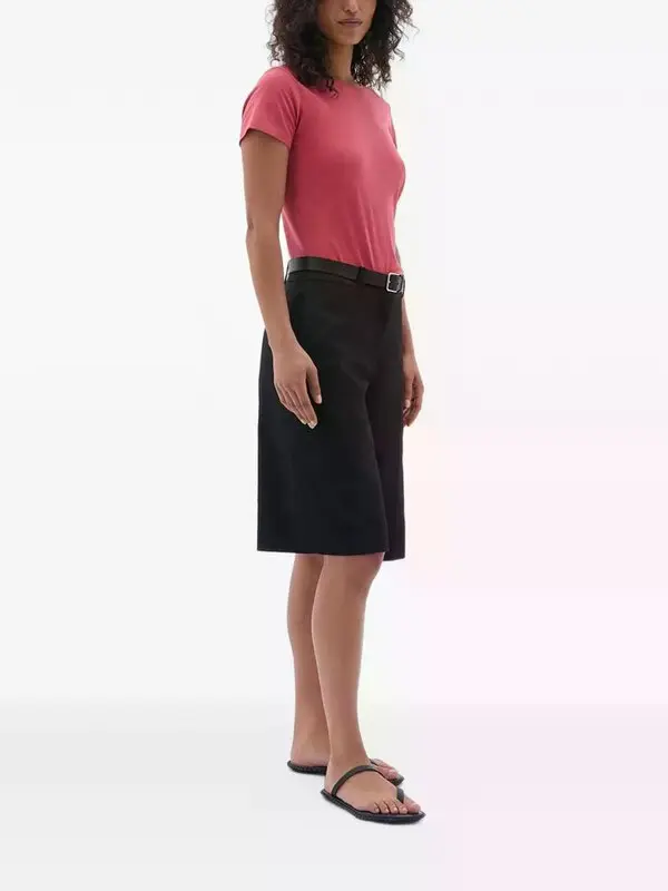 Another Tomorrow Fitted Cotton T-shirt - Pink