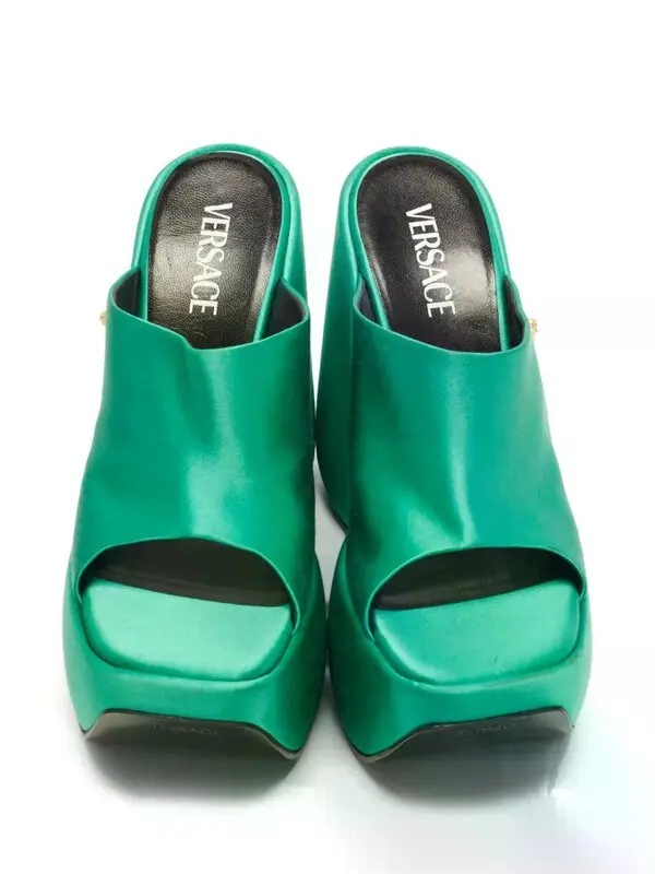 Versace Satin Platform Wedge Sandals