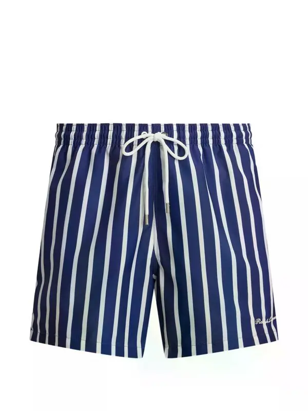 Ralph Lauren Purple Label Amalfi Striped Pattern Swim Trunks - Blue