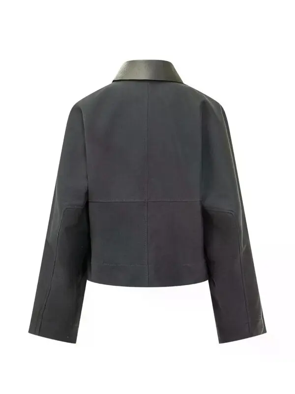 Givenchy A-line Cocoon Jacket With Leather Collar