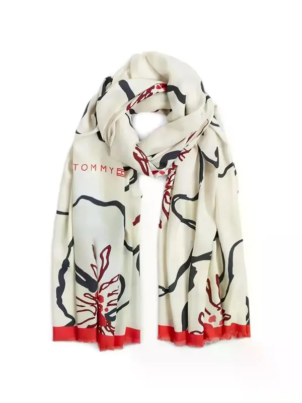 Tommy Hilfiger Floral-print Scarf - Neutrals