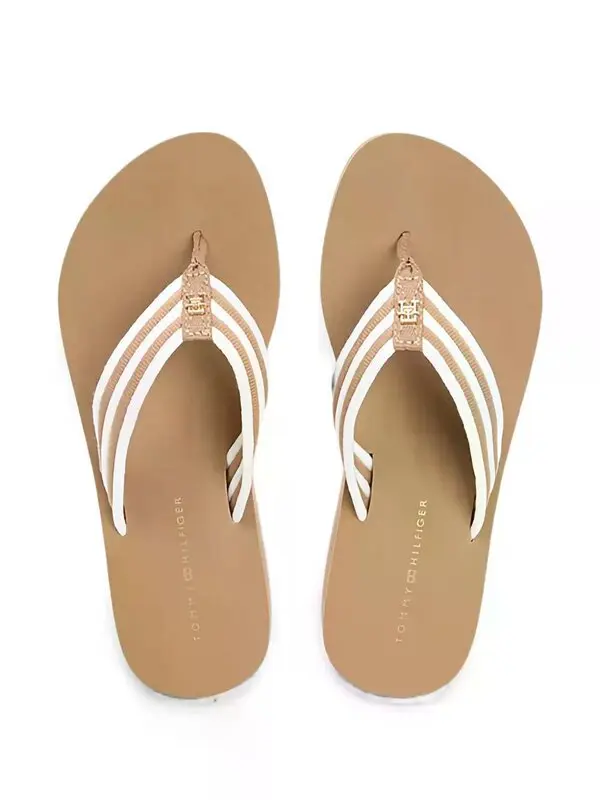Tommy Hilfiger Striped Detail Thong Strap Flip-flops