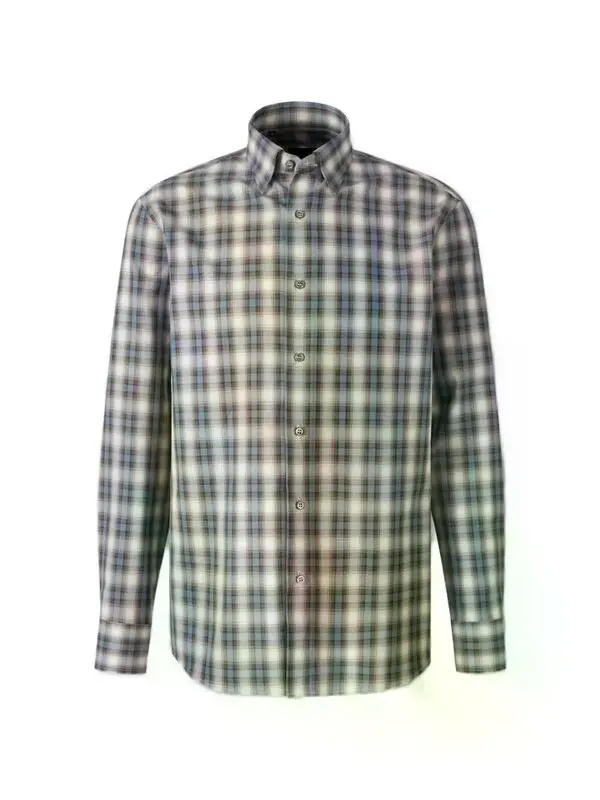 Brioni Check-print Button-down Shirt