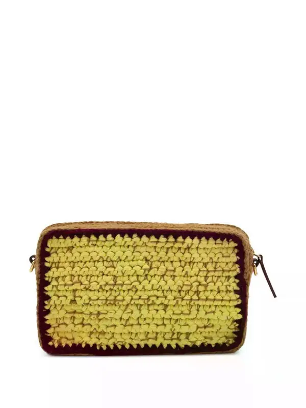 Marni Logo-patch Crochet Shoulder Bag - Yellow