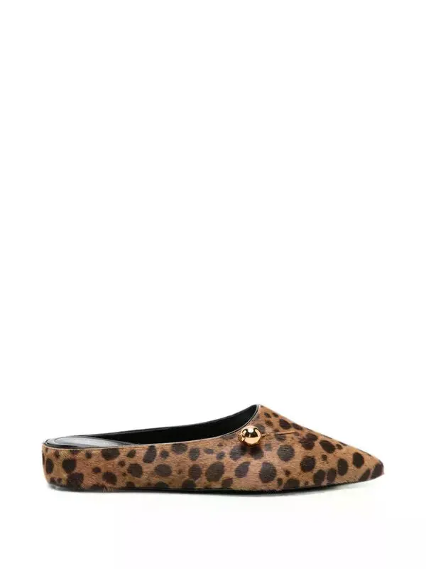 HERBERT LEVINE Leopard-print Leather Mules