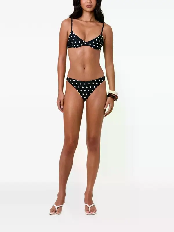 NICHOLAS Deniz Bikini Top Ivory Polka Dot - Black