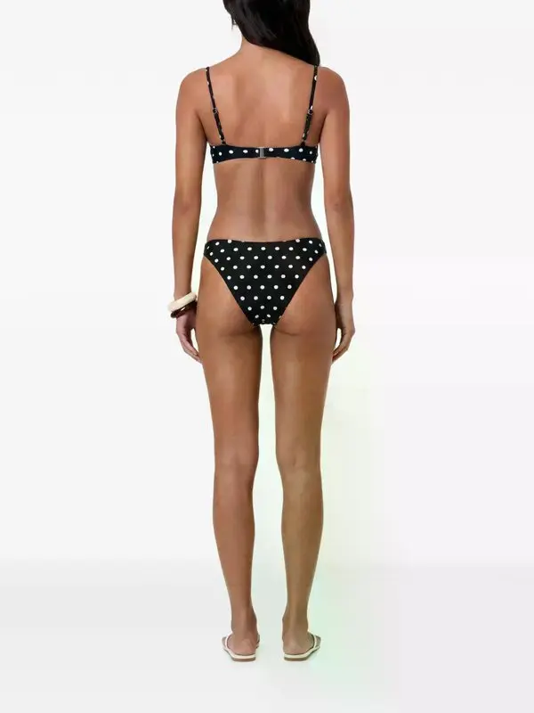 NICHOLAS Deniz Bikini Top Ivory Polka Dot - Black