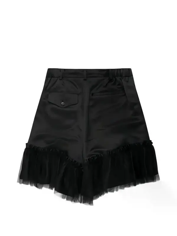 Noir Kei Ninomiya Satin Shorts With Tulle Trim
