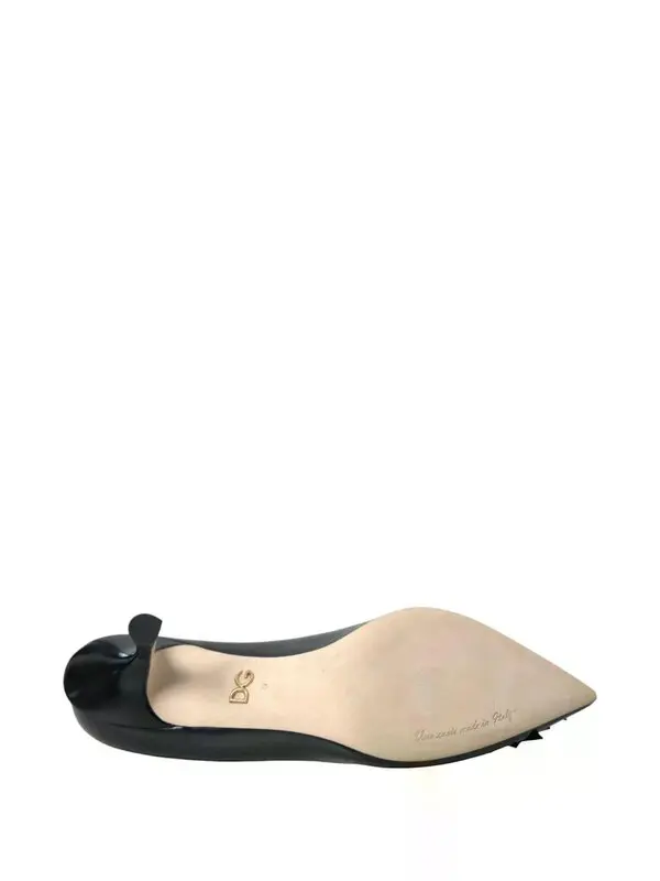 Dolce & Gabbana Patch Embellished Leather Heeled Pumps