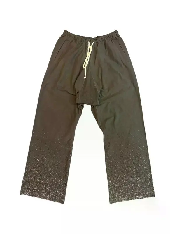 SECND SLF Vintage Flooded Embellished Track Pants - Brown