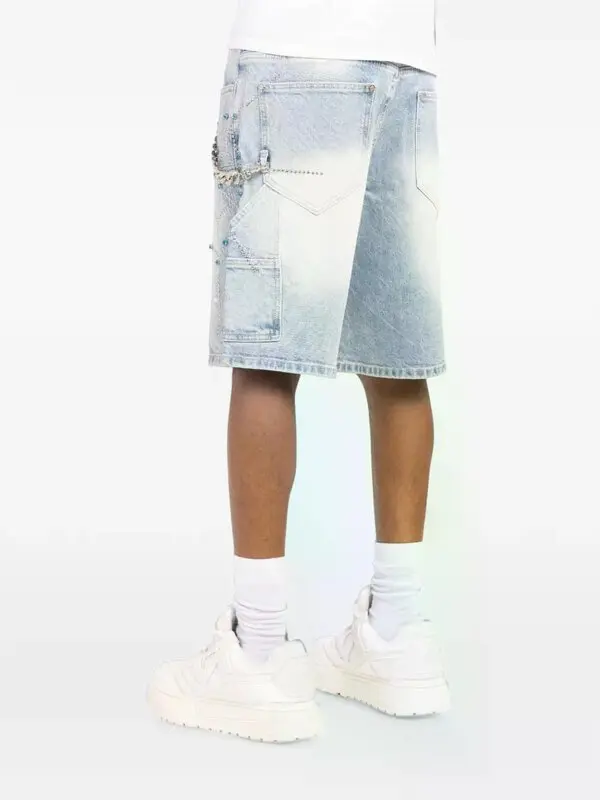 GUAPI Spiderweb Embellished Denim Shorts