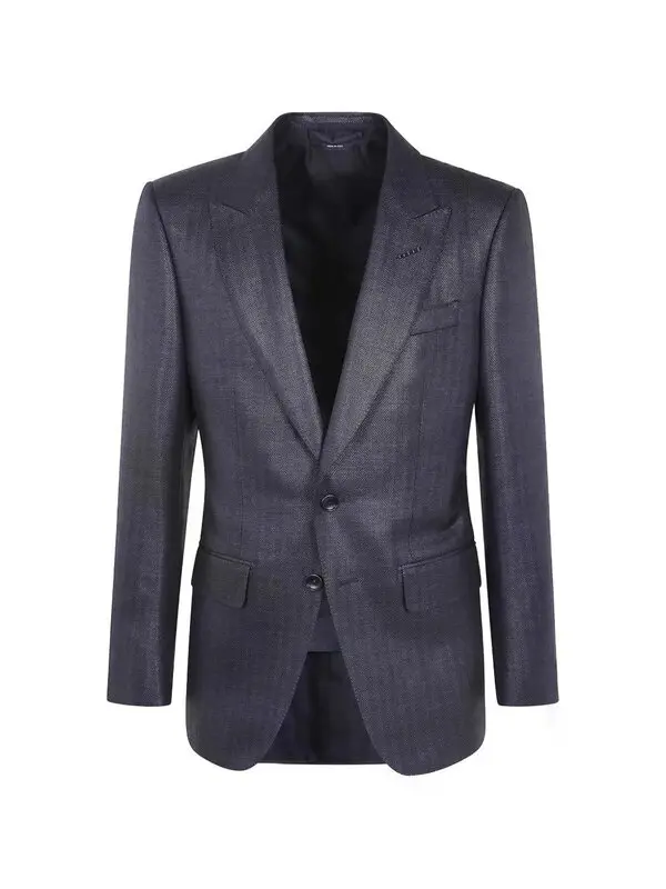 TOM FORD Herringbone-pattern Wool Blazer