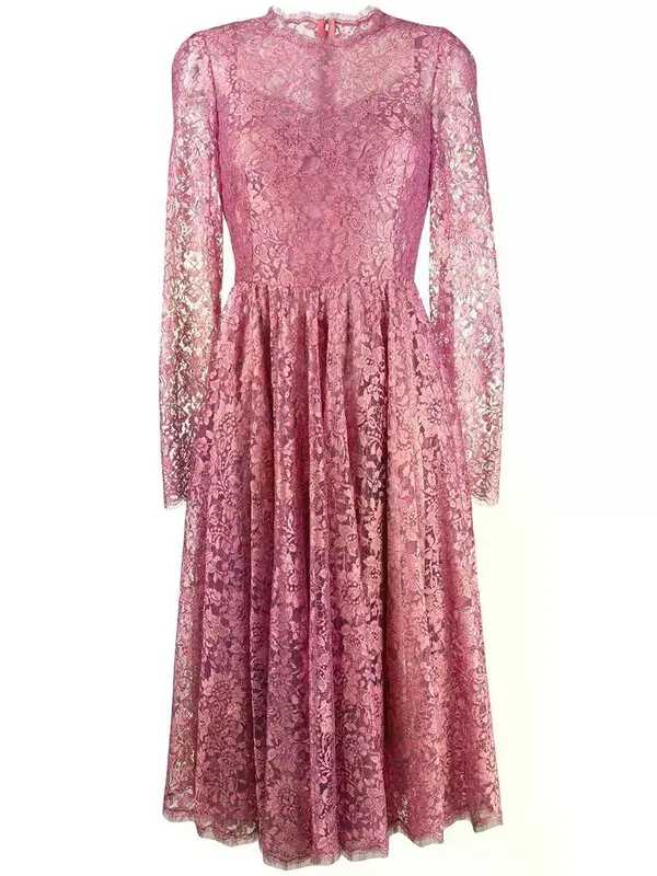 Dolce & Gabbana Floral Lace Midi Dress