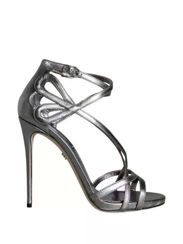 Dolce & Gabbana Keira Metallic Leather Cut-out Stiletto Sandals