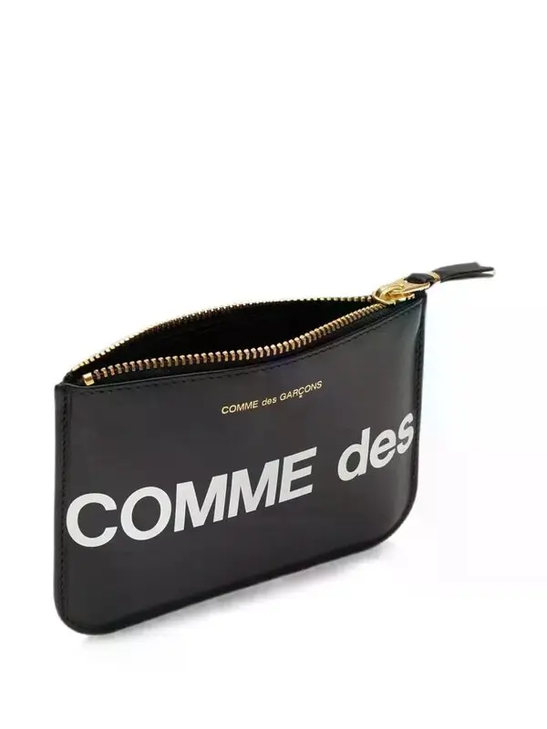 Comme Des Garçons Logo Print Leather Pouch