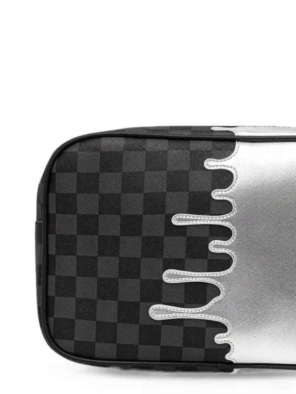 SPRAYGROUND Shark Mouth Checkered Makeup Bag - Silver