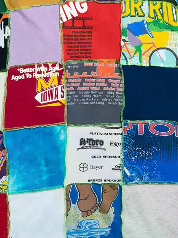 BETTER WITH AGE Patchwork-design T-shirt