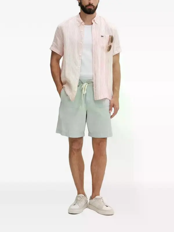 Lacoste Striped Short-sleeve Linen Shirt