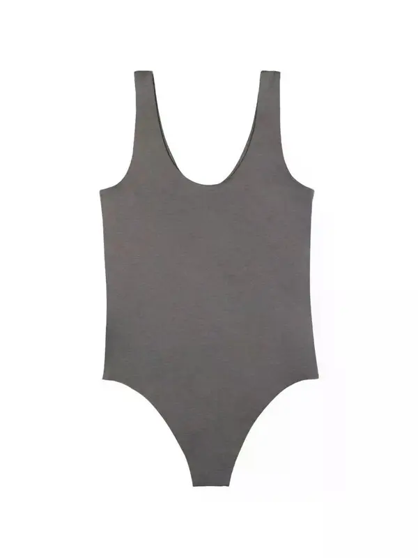 120% Lino Scoop Neck Sleeveless Bodysuit - Grey