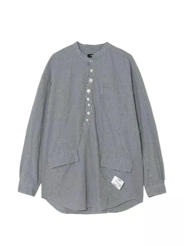 Undercover Gingham-check Band-collar Shirt