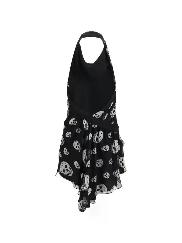 Alexander McQueen Skull Print Halterneck Blouse