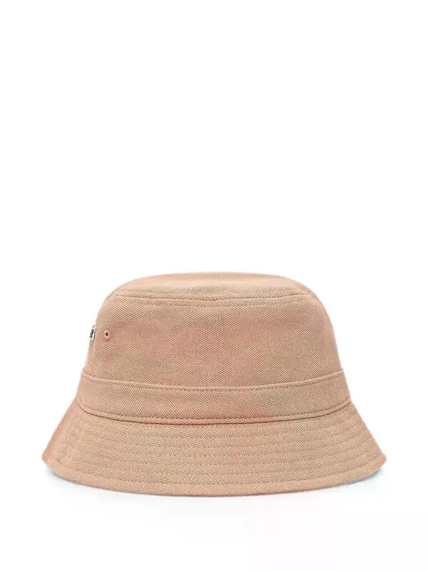 Lacoste Piqué Bucket Hat With Logo Patch - Neutrals