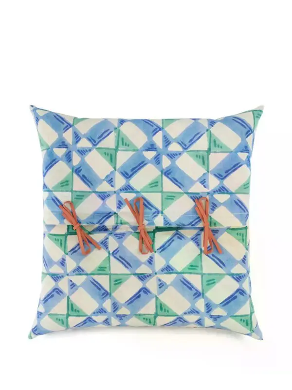 LISA CORTI Positano Floral-print Cushion Cover - Blue