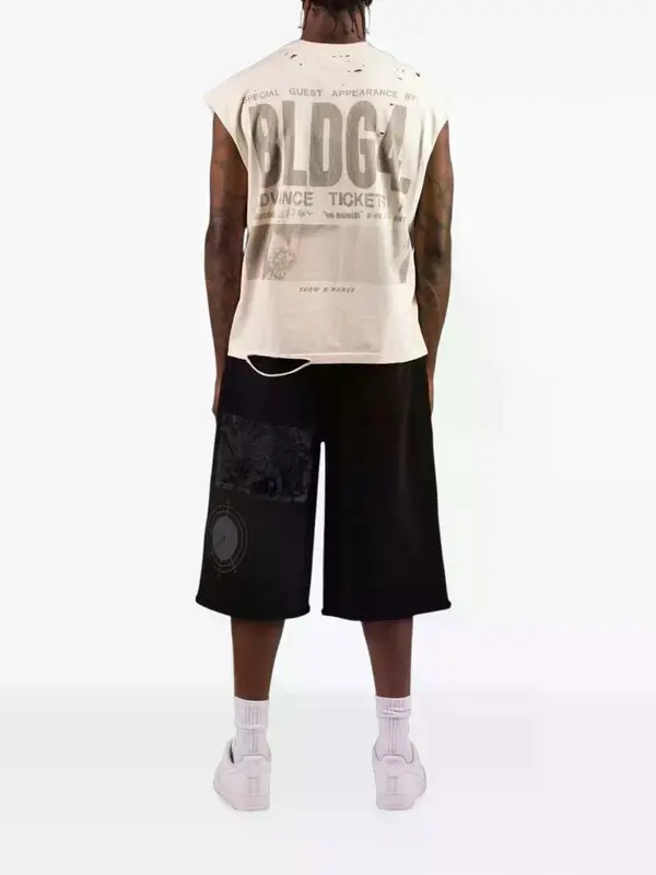 BLDG4 Graphic Print Cotton Shorts