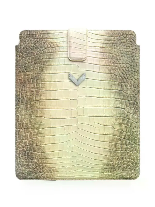 VELANTE Crocodile-effect Ipad Case - Neutrals