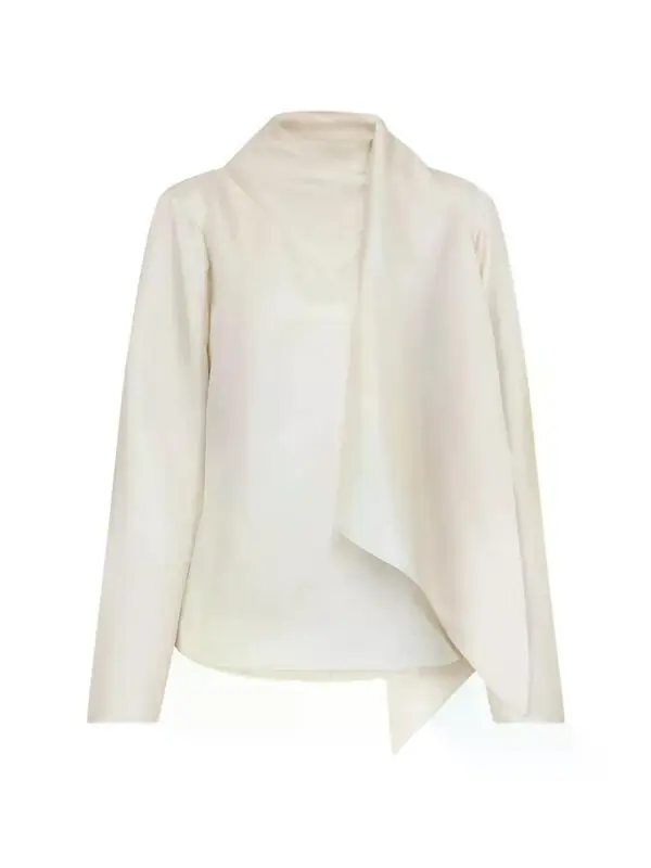Loulou De Saison Gala Draped Silk Blouse - Neutrals